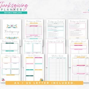 Thanksgiving Planner, Canva Template, Editable Planner, Goodnotes ...