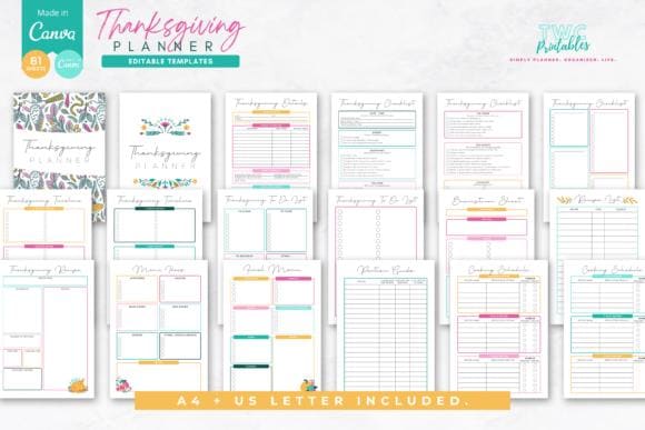 Thanksgiving Planner, Canva Template, Editable Planner, Goodnotes ...