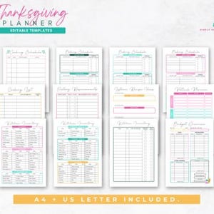Thanksgiving Planner, Canva Template, Editable Planner, Goodnotes ...