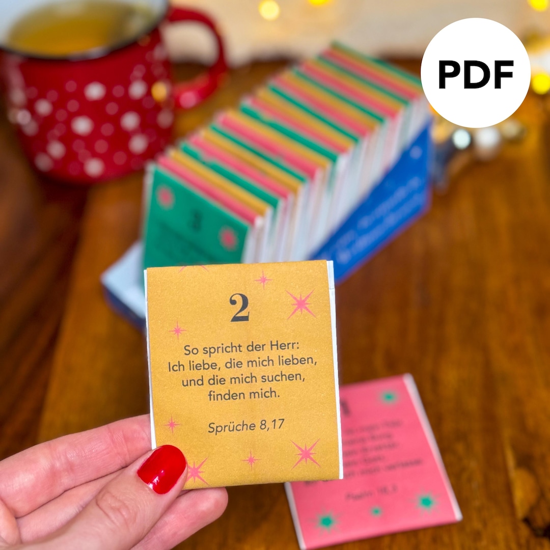 Advent Calendar DIY Bible Quotes for Tea, Bible, Grandma & Grandpa ...