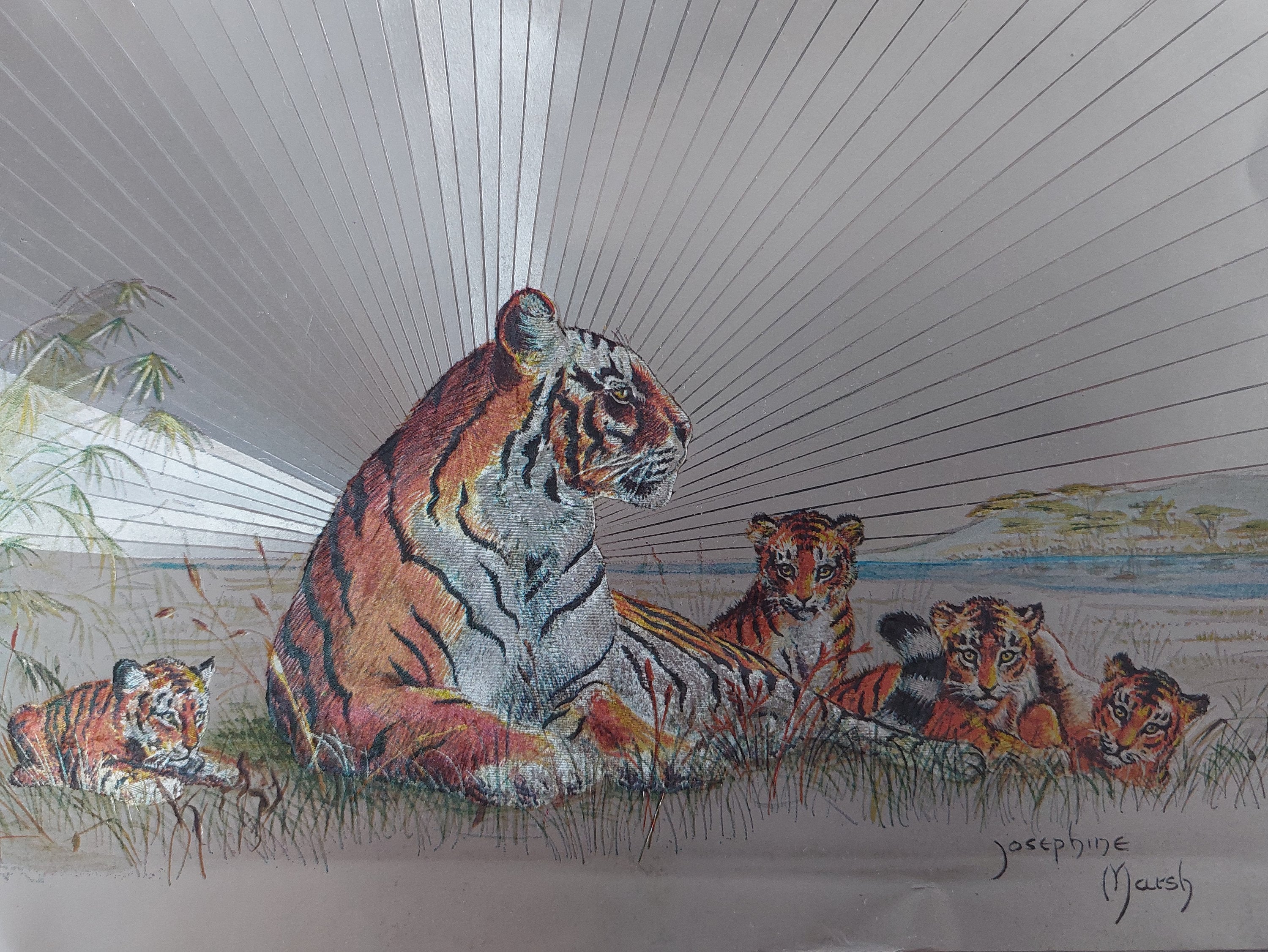 Tiger and Cubs by Josephine Marsh Rare Vintage 1970s FJ - Etsy