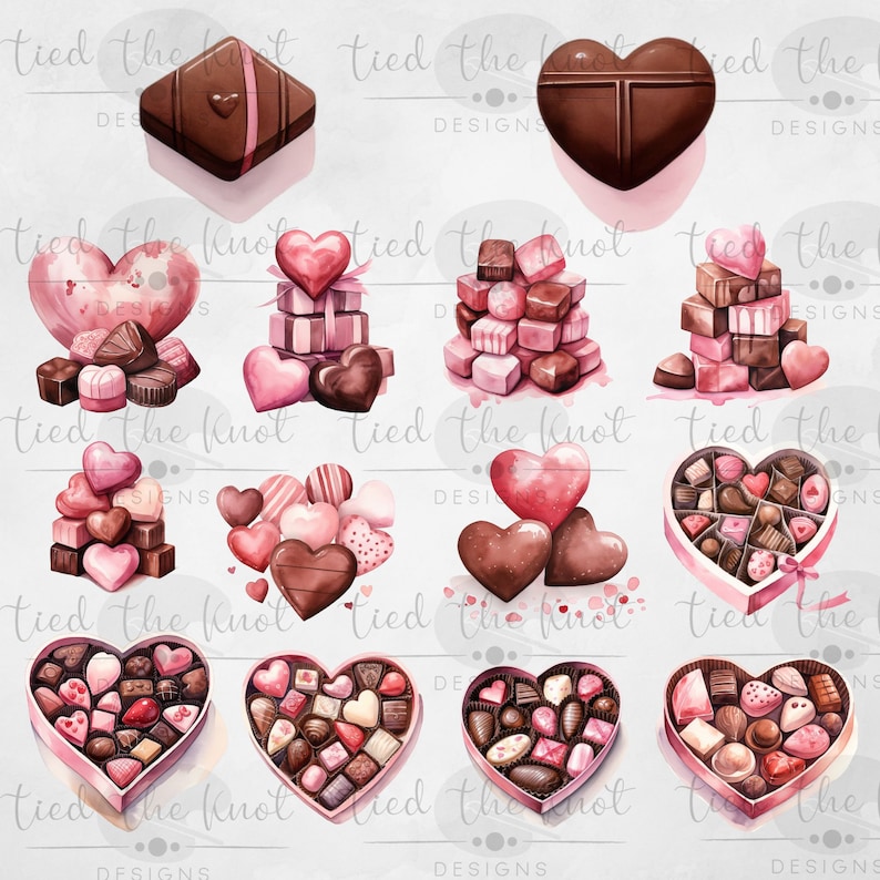 Box of Chocolate Clipart, Valentines Day Chocolate Clipart, Valentines ...