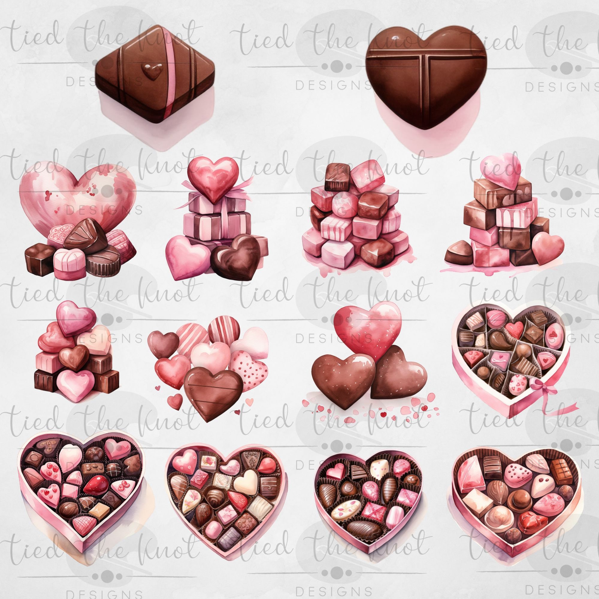Box of Chocolate Clipart, Valentines Day Chocolate Clipart, Valentines ...