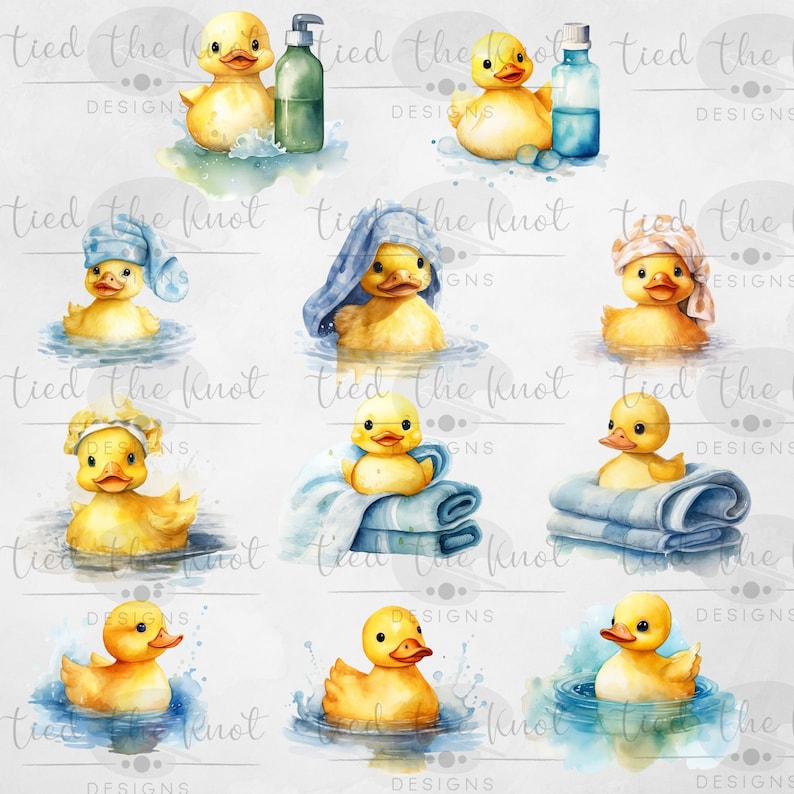 Rubber Duck Clipart, Bath Time Clipart, Bath Toys, Baby Shower Clipart ...