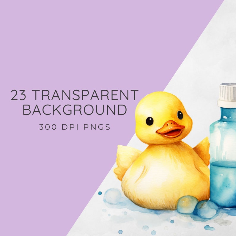 Rubber Duck Clipart, Bath Time Clipart, Bath Toys, Baby Shower Clipart ...