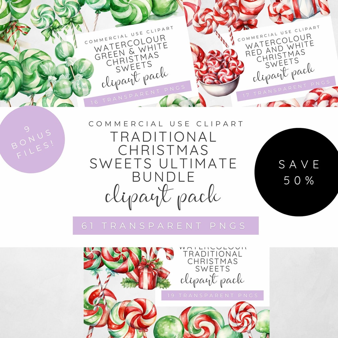 Christmas Sweets Clipart, Christmas Candy Cane Clipart, Christmas ...