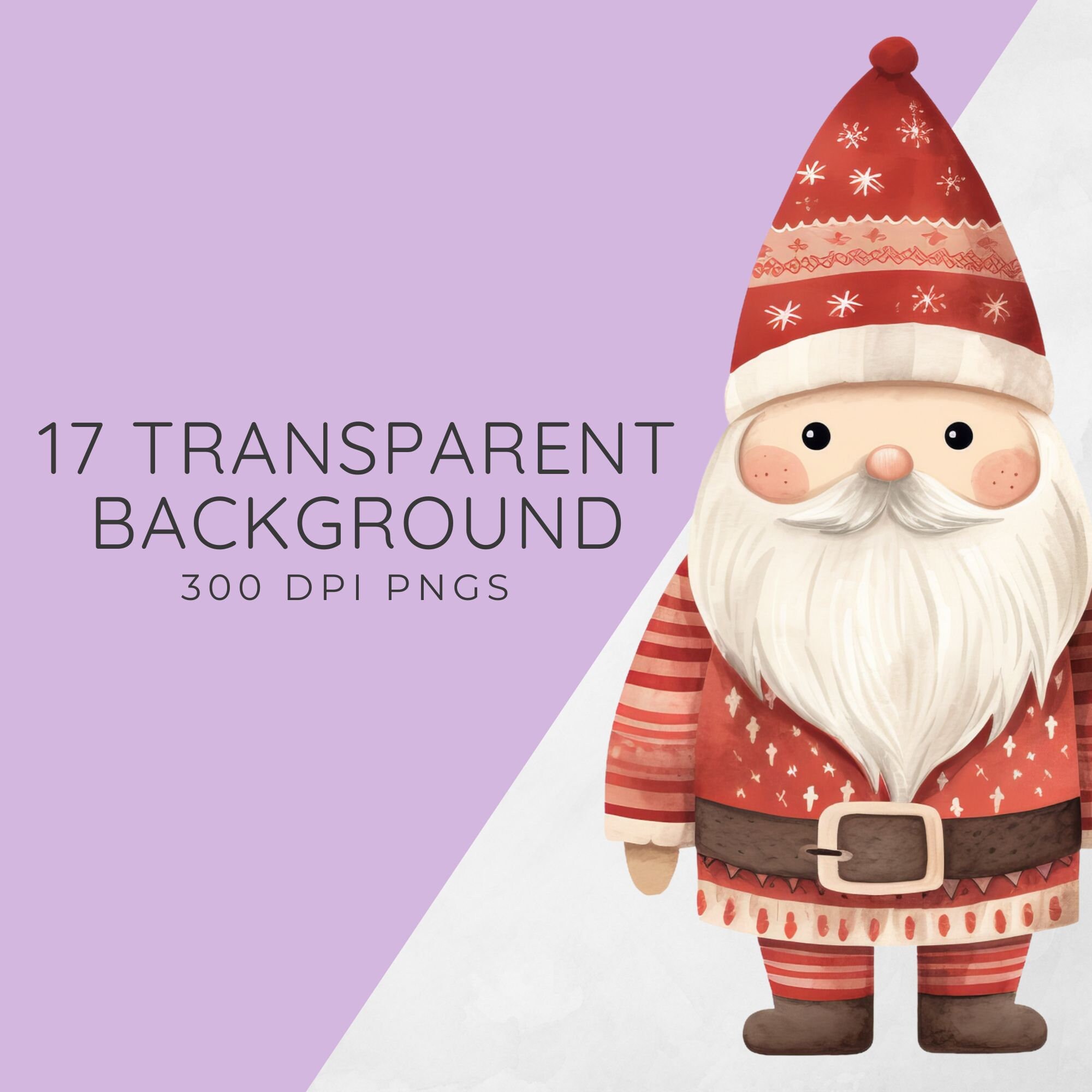 Scandinavian Santa Clipart, Folk Art Father Christmas, Red Christmas ...