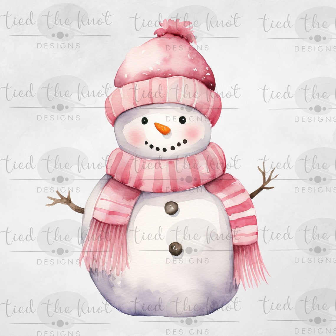 Snowmen Clipart, Pink Snowman PNG, Watercolour Snowman Clipart, Pink ...