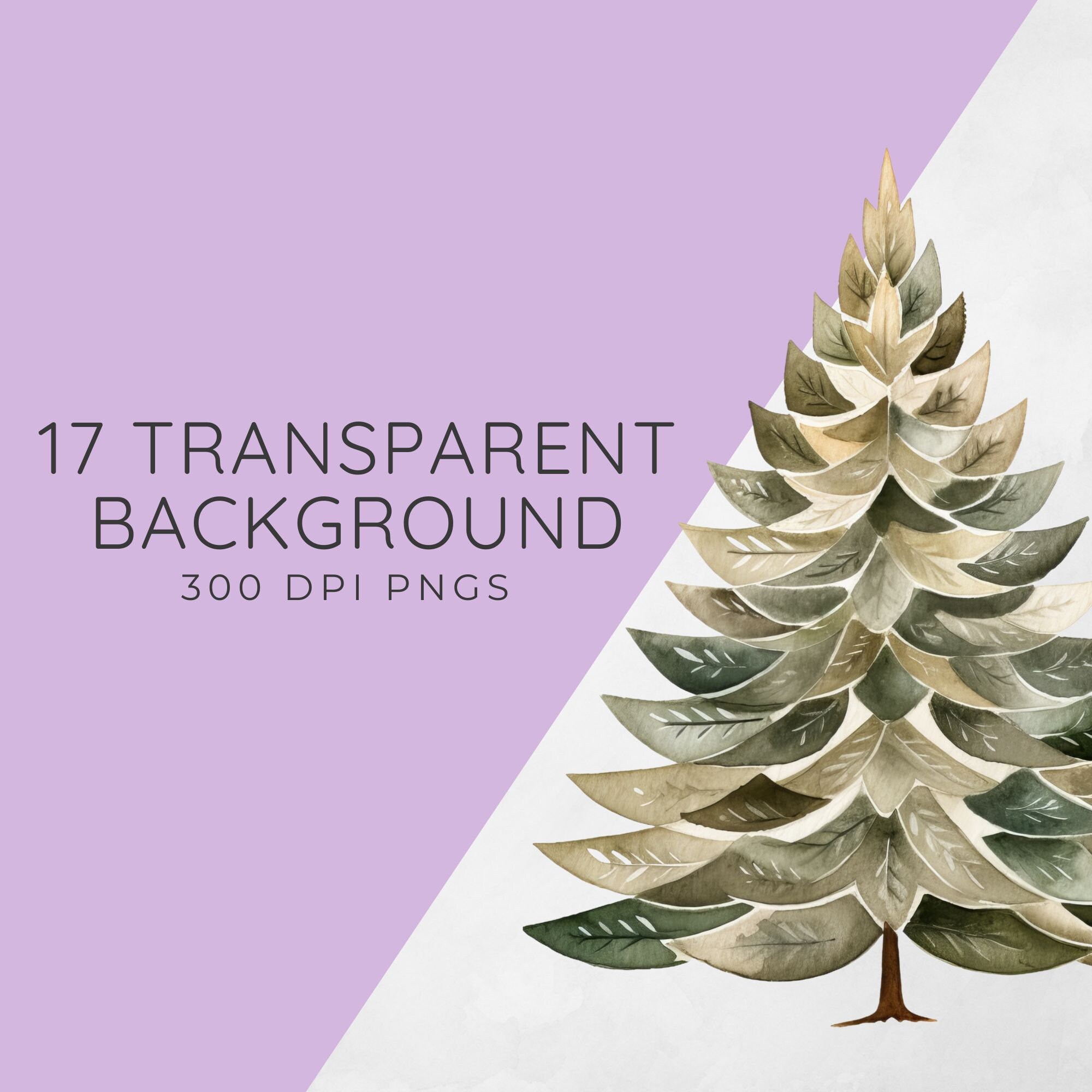 Nordic Christmas Trees Clipart, Scandinavian Christmas Tree, Christmas ...