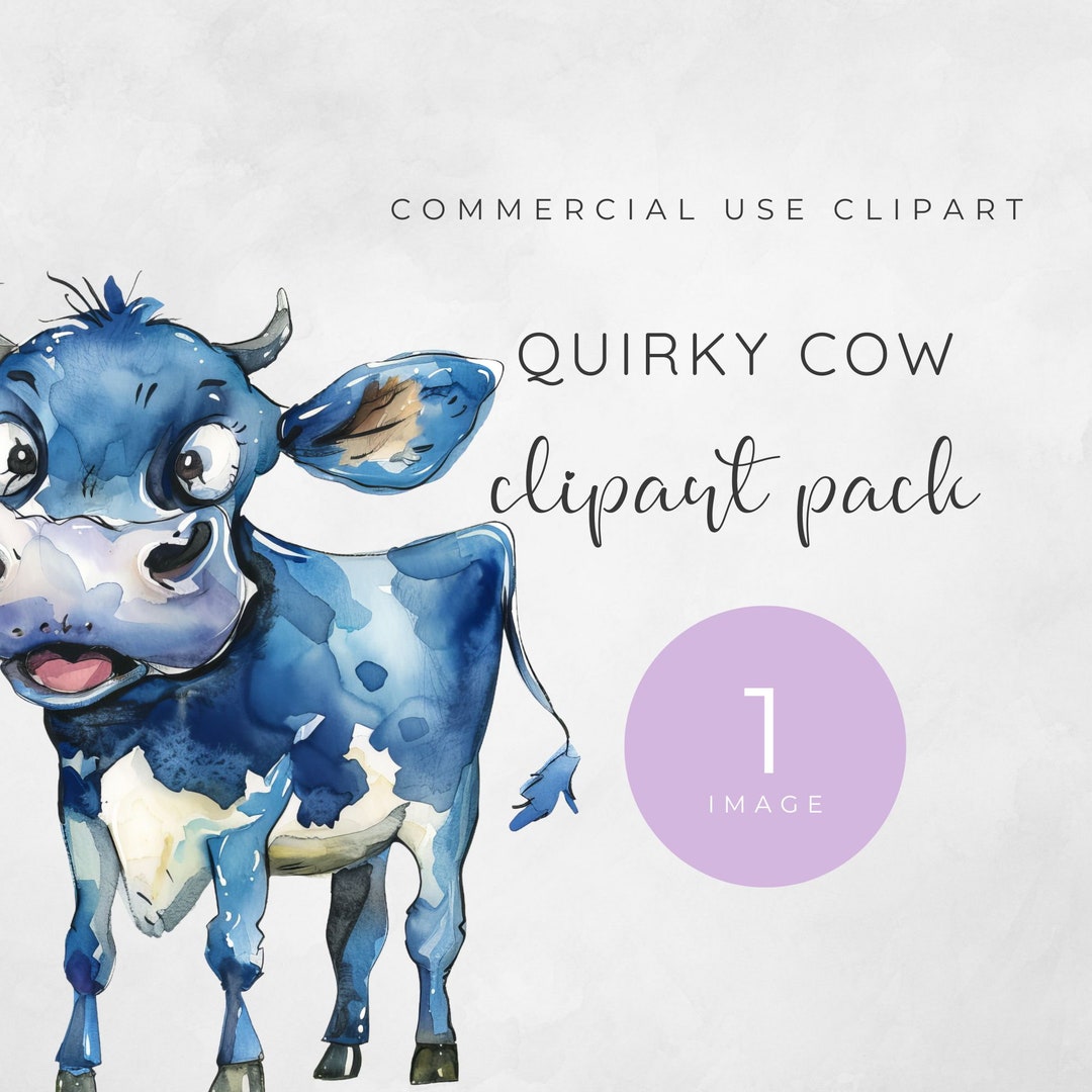 Quirky Cow, Crazy Cow PNG, Quirky Farm Animals Clipart, Farmyard Animal ...