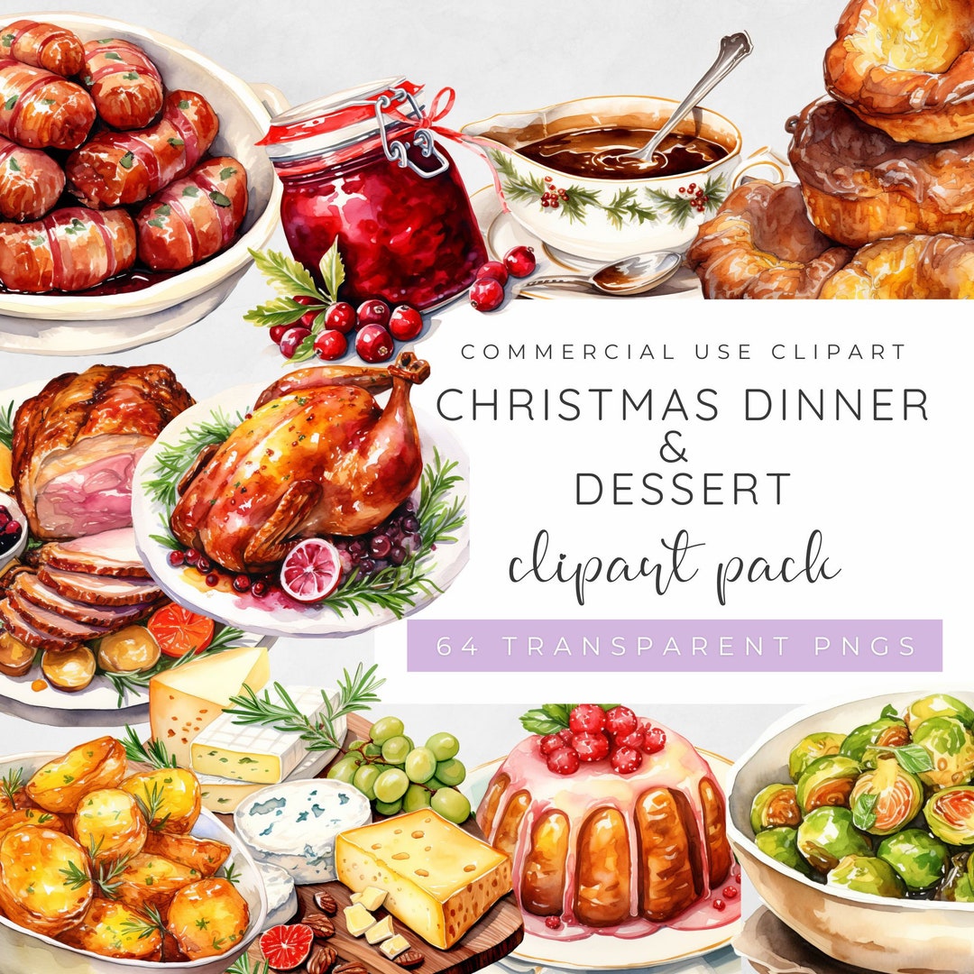 Christmas Dinner Clipart, Christmas Food Clipart, Christmas Biscuits ...