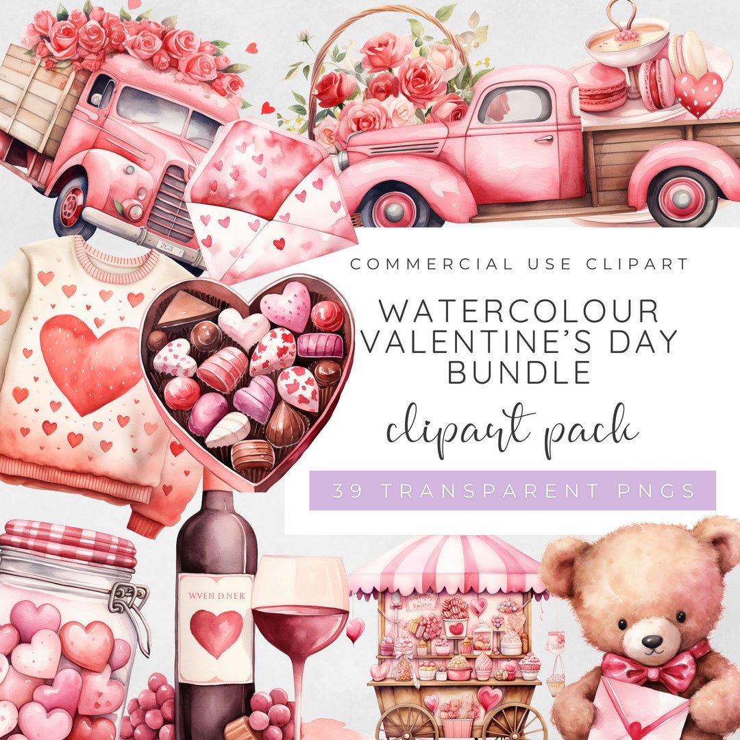 Valentines Day Clipart Bundle, Valentines Day Chocolate Clipart ...