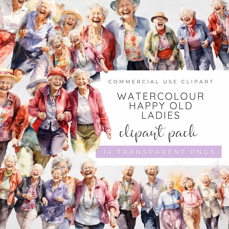 Older Ladies Clipart - Etsy