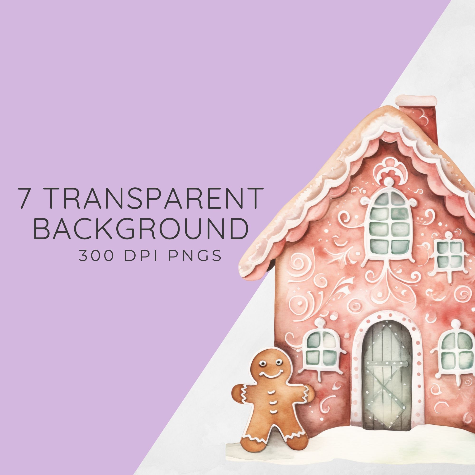 Pastel Gingerbread House, Pastel Gingerbread Clipart, Pastel Pink ...