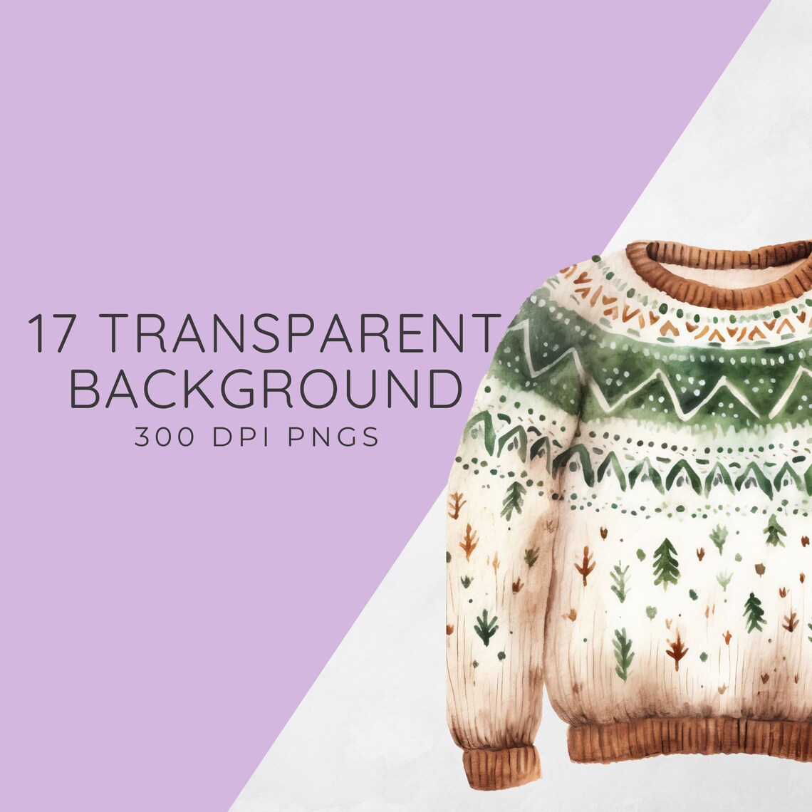 Ugly Christmas Jumper Clipart, Christmas Sweater Clipart, Green Colour ...