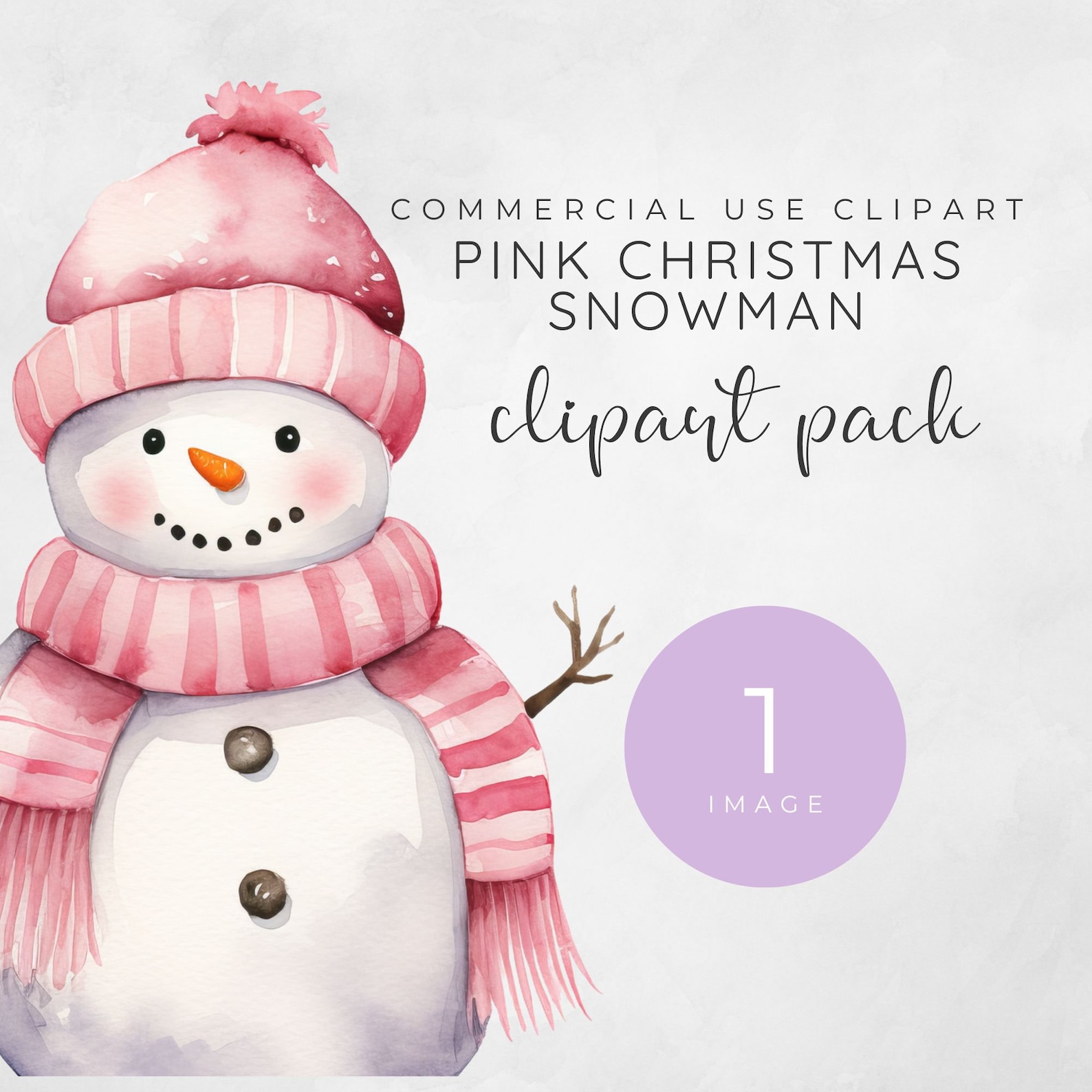 Snowmen Clipart, Pink Snowman PNG, Watercolour Snowman Clipart, Pink ...