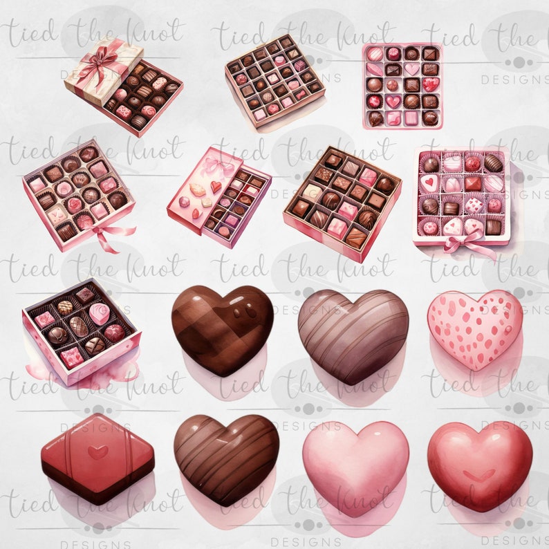 Box of Chocolate Clipart, Valentines Day Chocolate Clipart, Valentines ...
