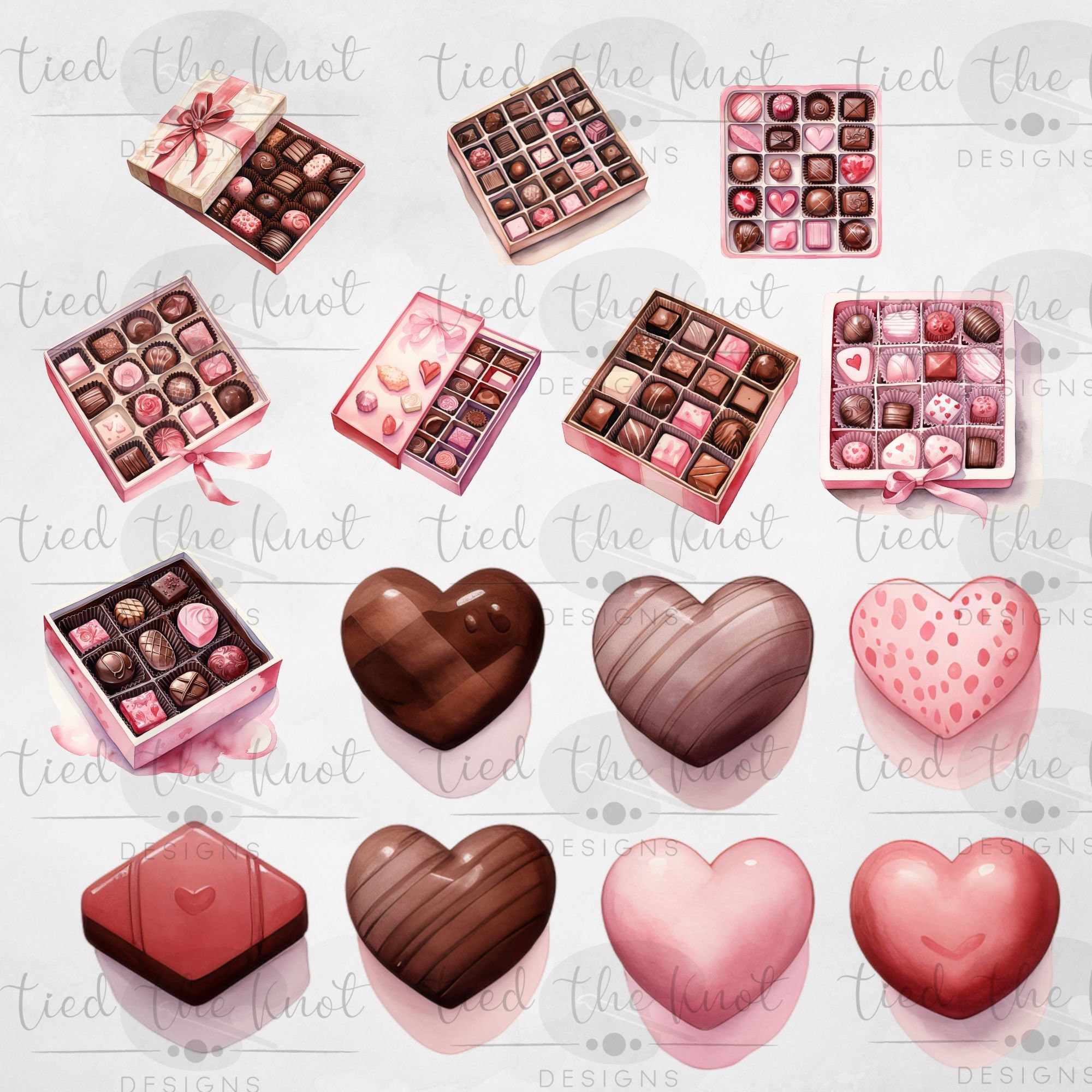 Box of Chocolate Clipart, Valentines Day Chocolate Clipart, Valentines ...