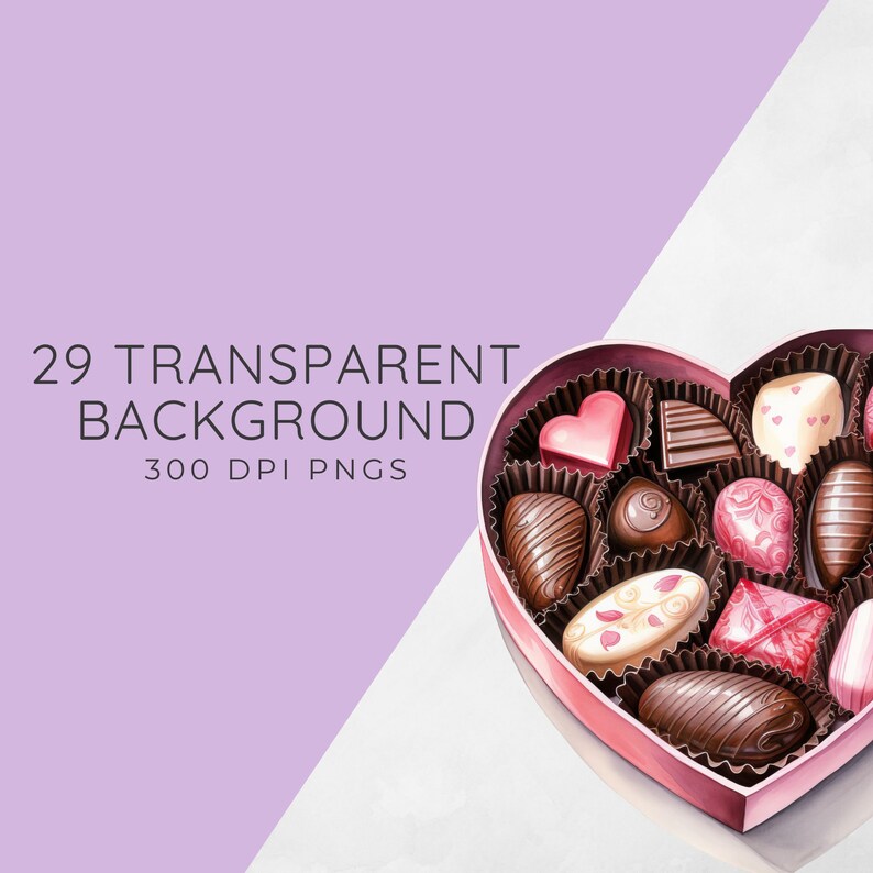 Box of Chocolate Clipart, Valentines Day Chocolate Clipart, Valentines ...
