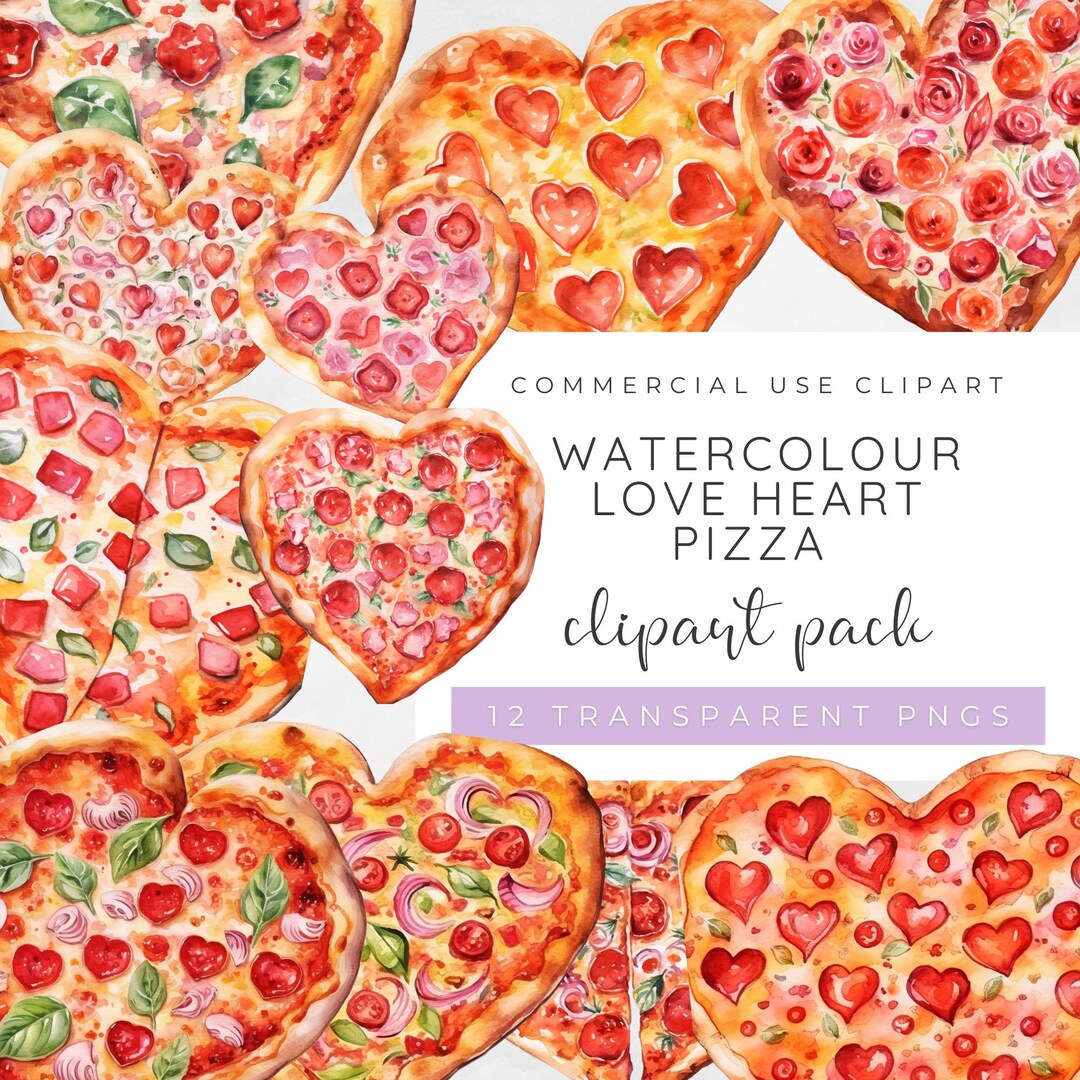 Heart Pizza Clipart, Valentines Pizza Clipart, Valentines Heart Clipart ...