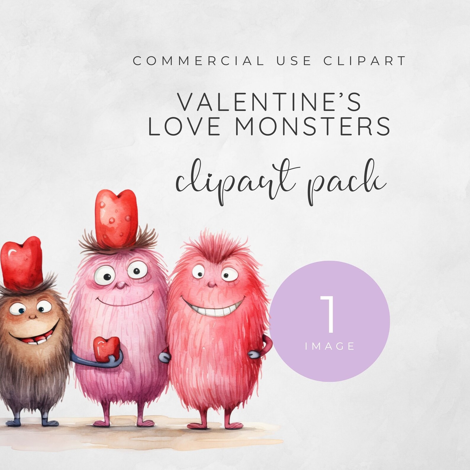 Love Monster Clipart, Valentines Monster Clipart, Spooky Valentines ...