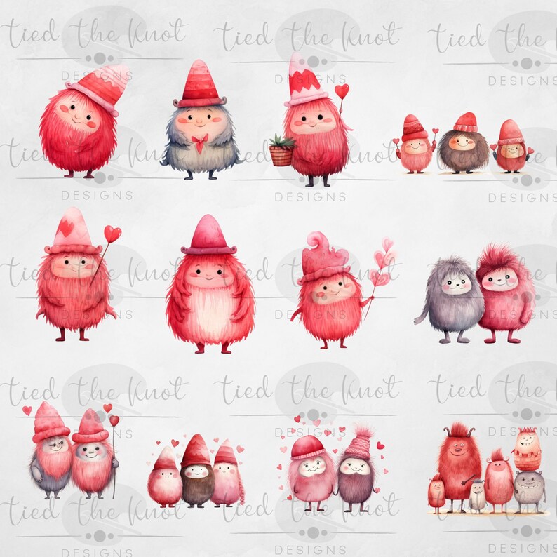 Love Monster Clipart, Valentines Monster Clipart, Spooky Valentines ...