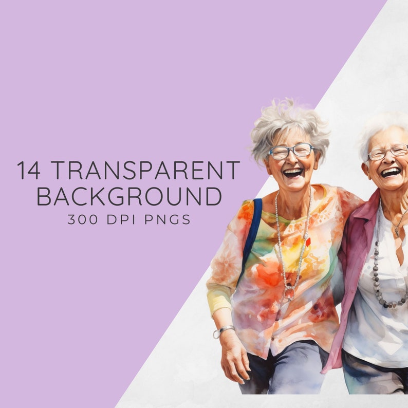 Funny Old Ladies Clipart, Old Friends Clipart, Senior Citizens Clipart ...