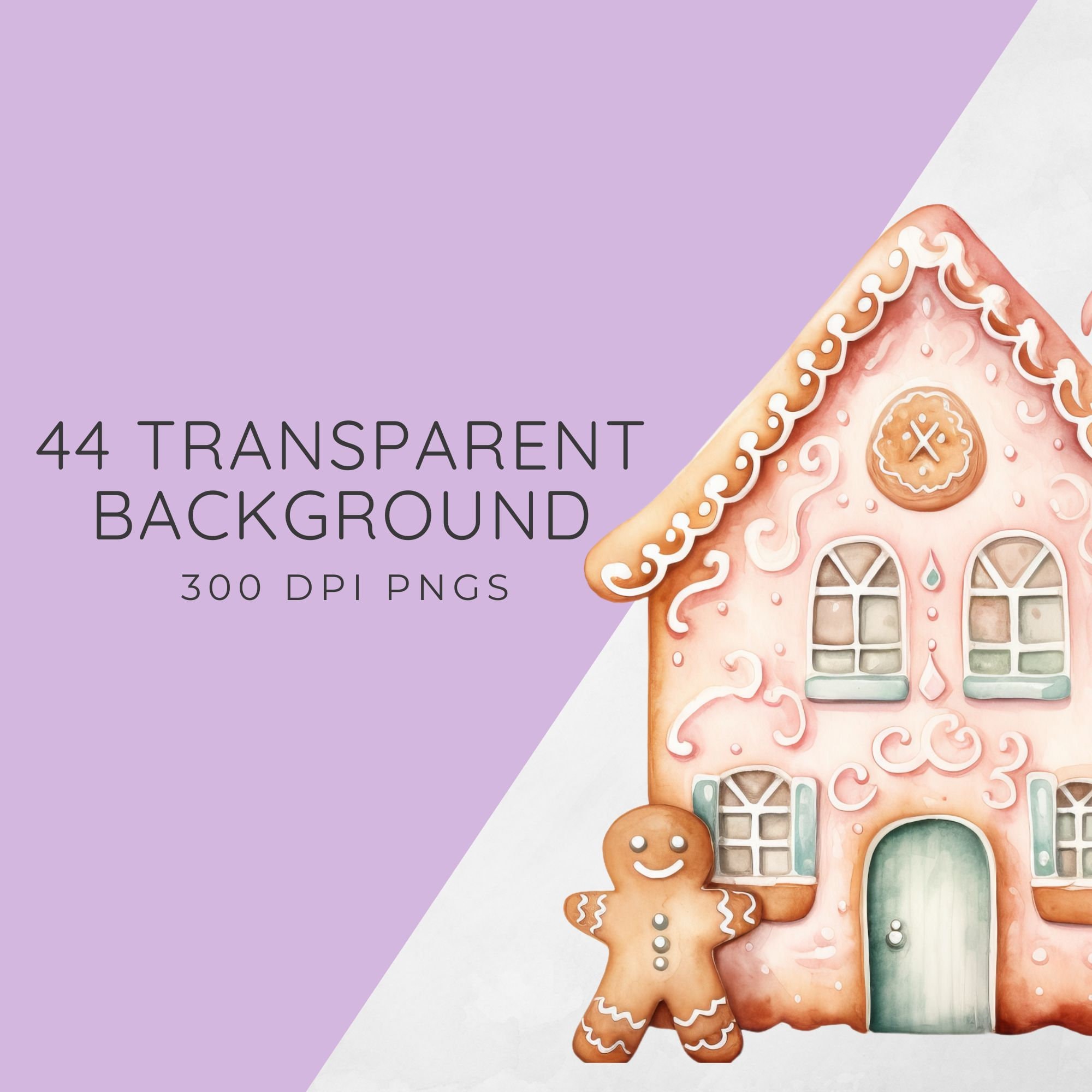 Pastel Gingerbread Clipart, Pastel Gingerbread House, Pastel Christmas ...