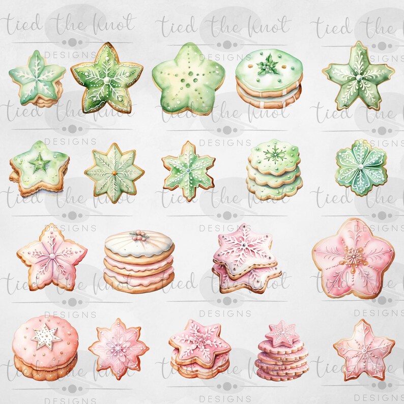 Christmas Cookie Clipart, Pastel Christmas Cookies, Pastel Christmas ...