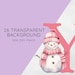 Snowman Alphabet, Pink Snowman, Watercolour Snowman Clipart, Pink ...