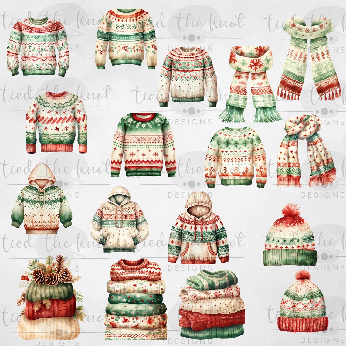Ugly Christmas Jumper Clipart, Christmas Sweater Clipart, Traditional ...