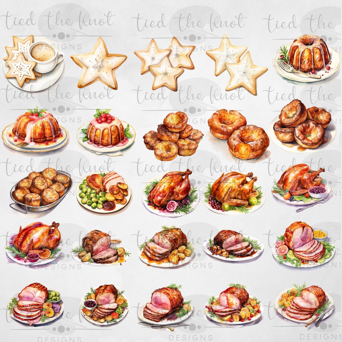 Christmas Dinner Clipart, Christmas Food Clipart, Christmas Biscuits ...