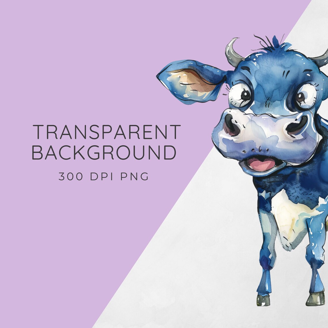Quirky Cow, Crazy Cow PNG, Quirky Farm Animals Clipart, Farmyard Animal ...
