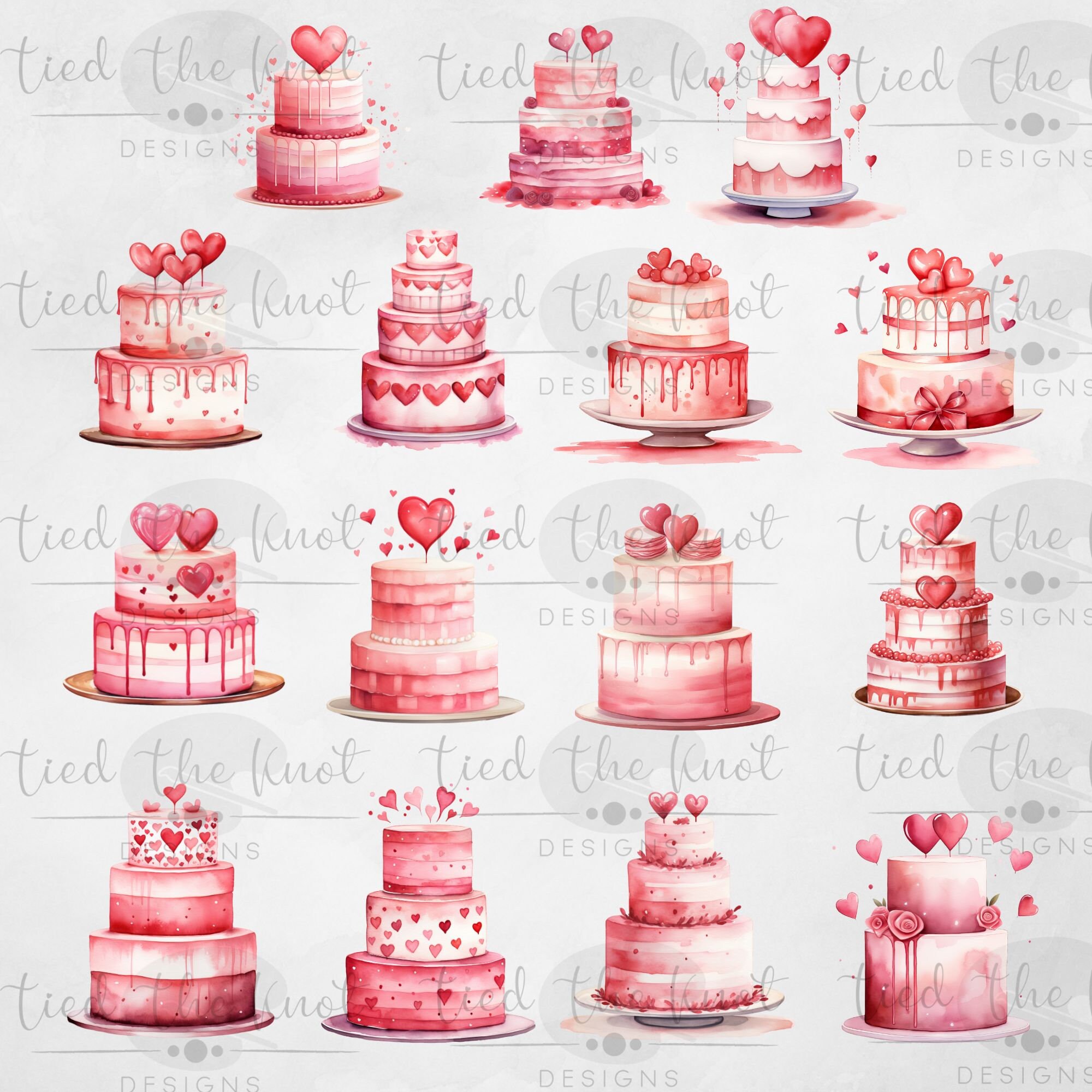 Valentines Day Cake, Valentines Birthday Clipart, Birthday Cake Clipart ...
