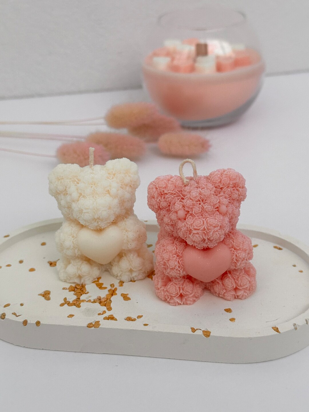 Candle bear Rose Bear Scented Candle Gift - Etsy