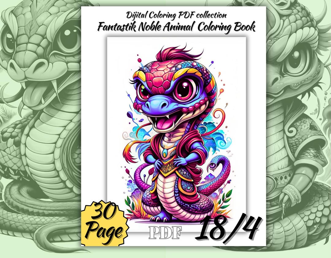 33 Chibi Animal Coloring Pages for Adults Teens & Kids 30 Digital Comic ...
