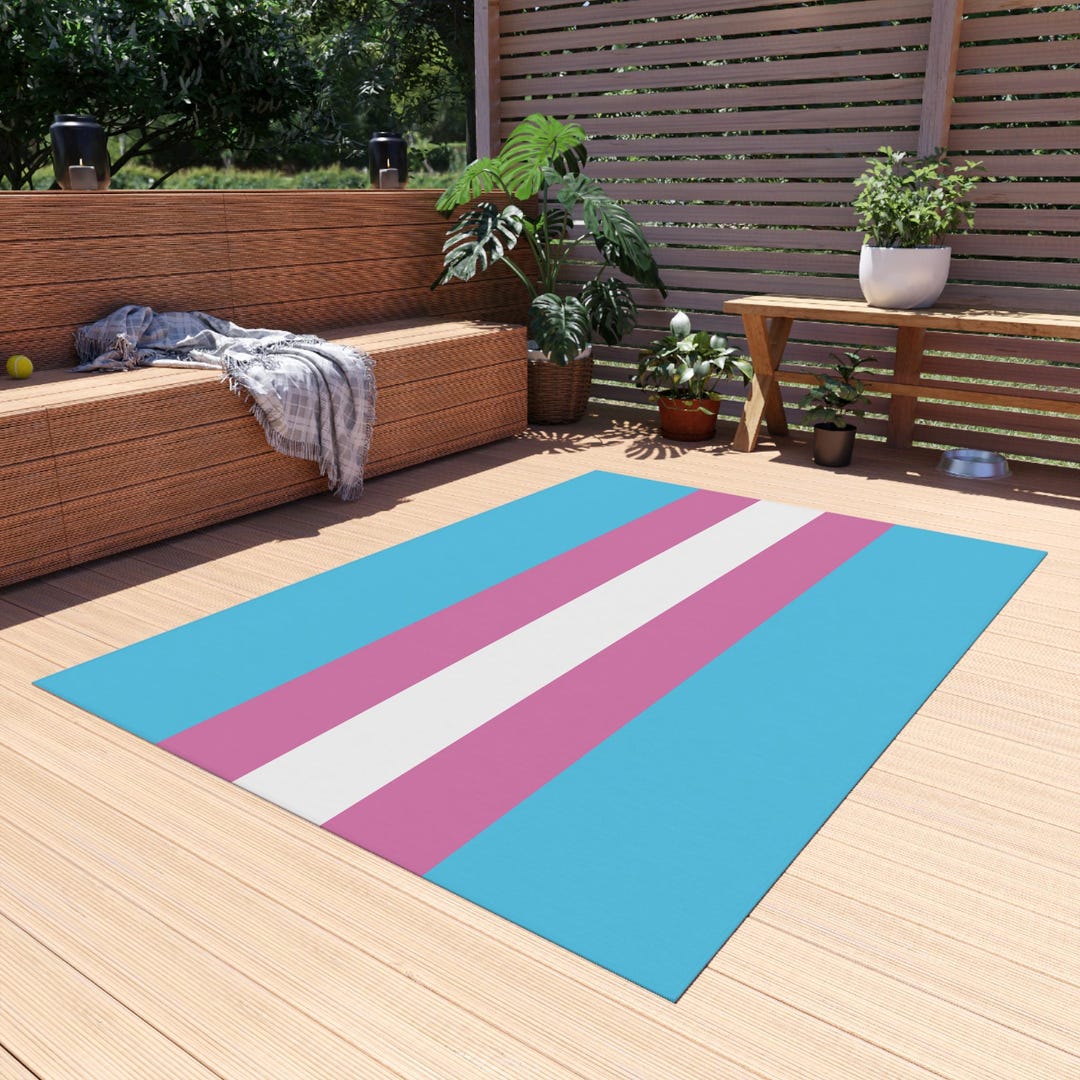Transgender Pride Flag Outdoor Rug, LGBT Rainbow Colors Mat, Pride ...