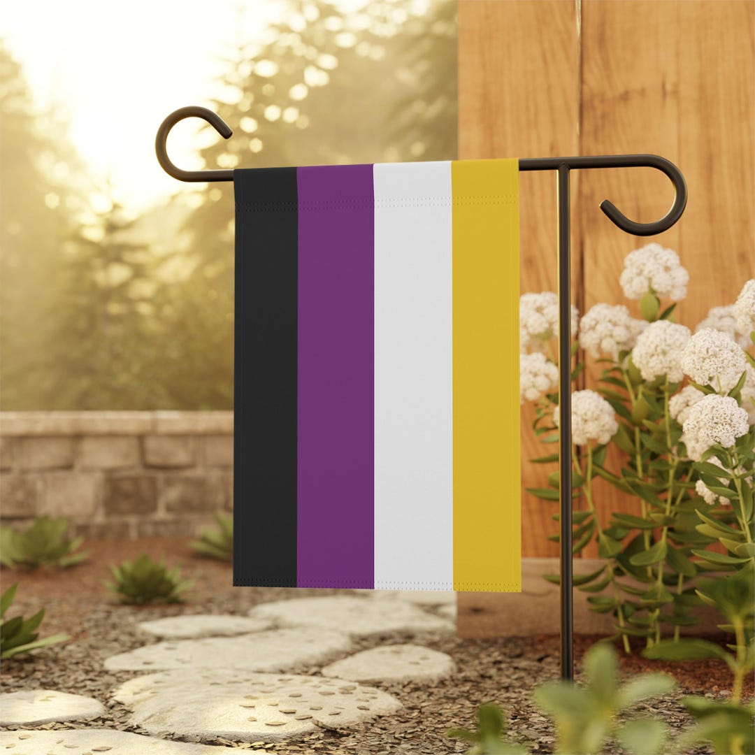 Non-binary Pride Flag Garden Banner: LGBTQ+ Outdoor Decor - Etsy