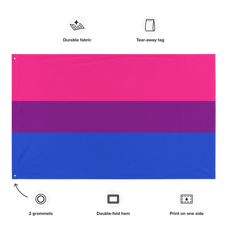 Bisexual Pride Flag: Pink, Purple, and Blue Polyester Banner - Etsy