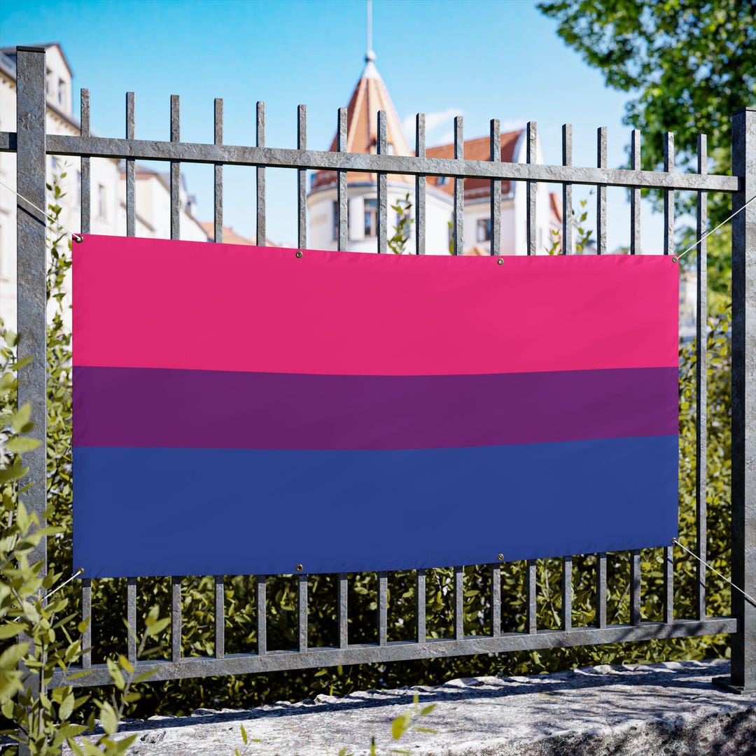 Bisexual Pride Flag Vinyl Banner, Colorful Outdoor Decor for LGBTQ+ ...