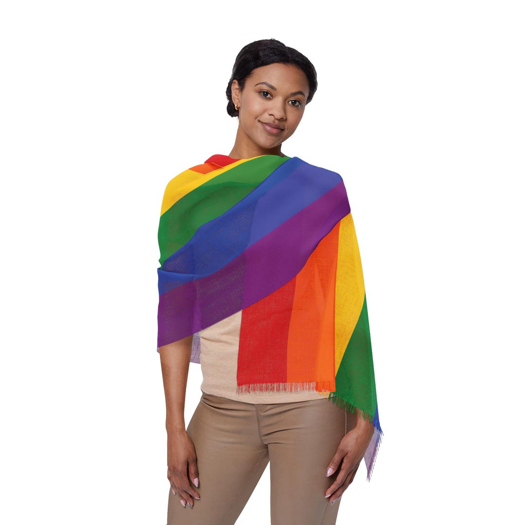 Rainbow Pride Flag Scarf: Lightweight LGBTQ Rights Wrap - Etsy