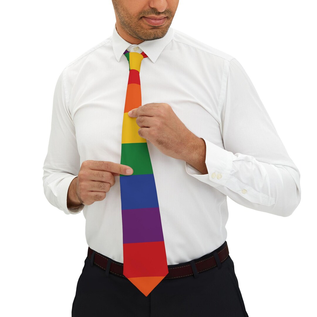 LGBT Pride Flag Necktie, Colorful Tie for Pride Month, LGBTQ+ ...