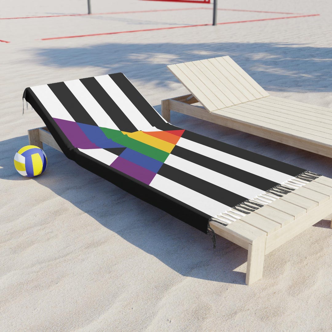 Straight Ally Pride Flag Boho Beach Towel, Striped Towel, Summer ...