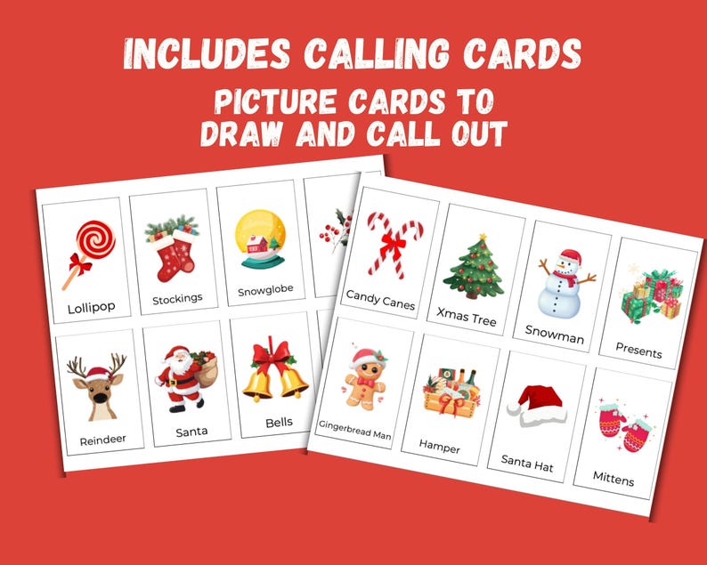 50 Christmas Bingo Cards Printable, Classroom, Kids Holiday Office ...