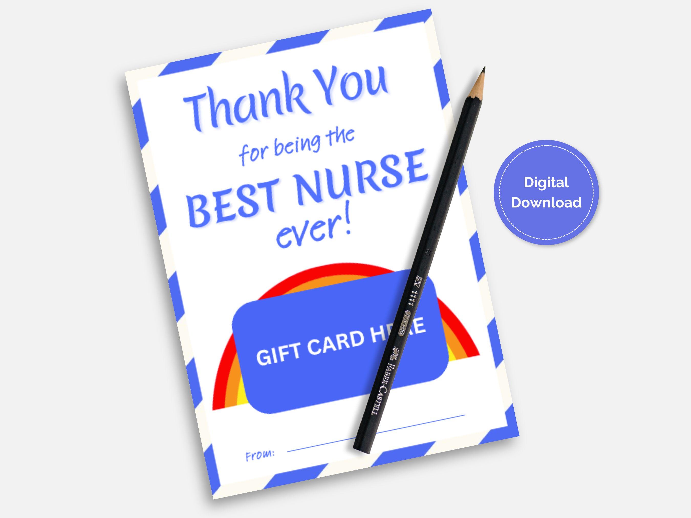 Nurse Appreciation Gift Card Holder: Printable Thank You (digital ...