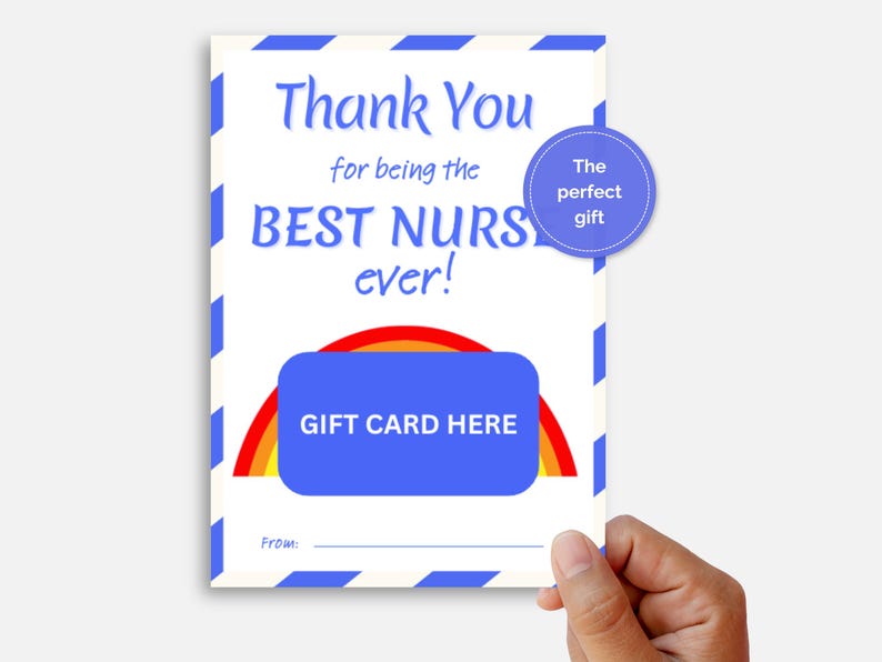Nurse Appreciation Gift Card Holder: Printable Thank You (digital ...