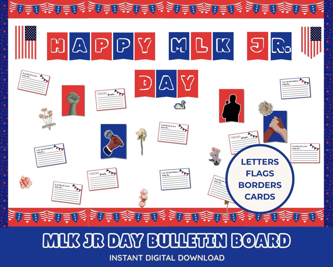 MLK Day Bulletin Board Printable, Classroom Digital Download Pdf Decor ...