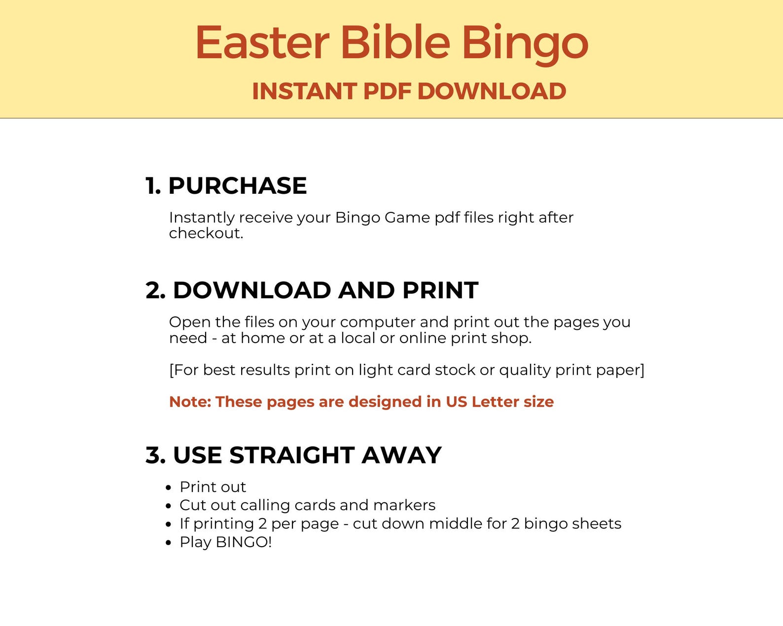 Easter Bible Bingo Printable, Christian Game for Church, Sunday School ...