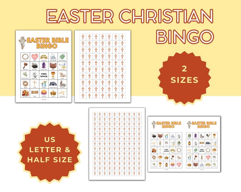 Easter Bible Bingo Printable, Christian Game for Church, Sunday School ...