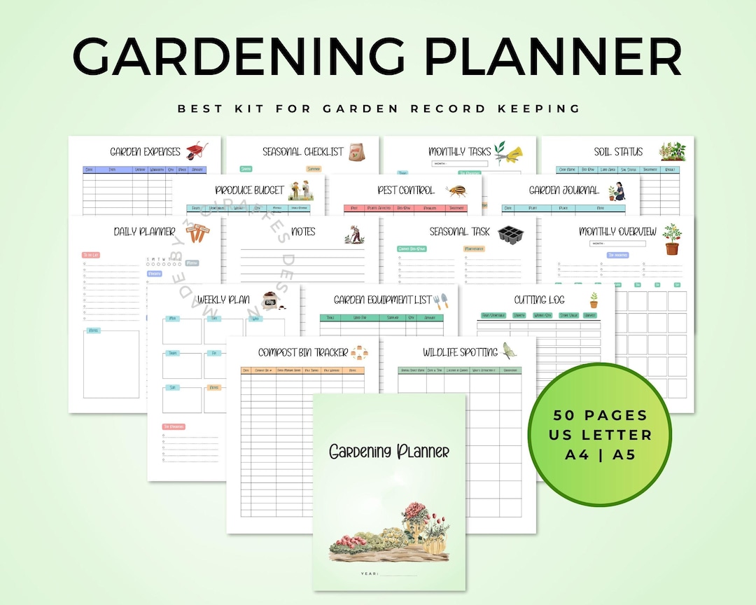 Gardening Planner Printable Pdf, Garden Plant Profile Journal Logbook ...